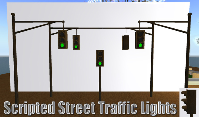 Second Life Marketplace Scripted Street Traffic Lights Boxed